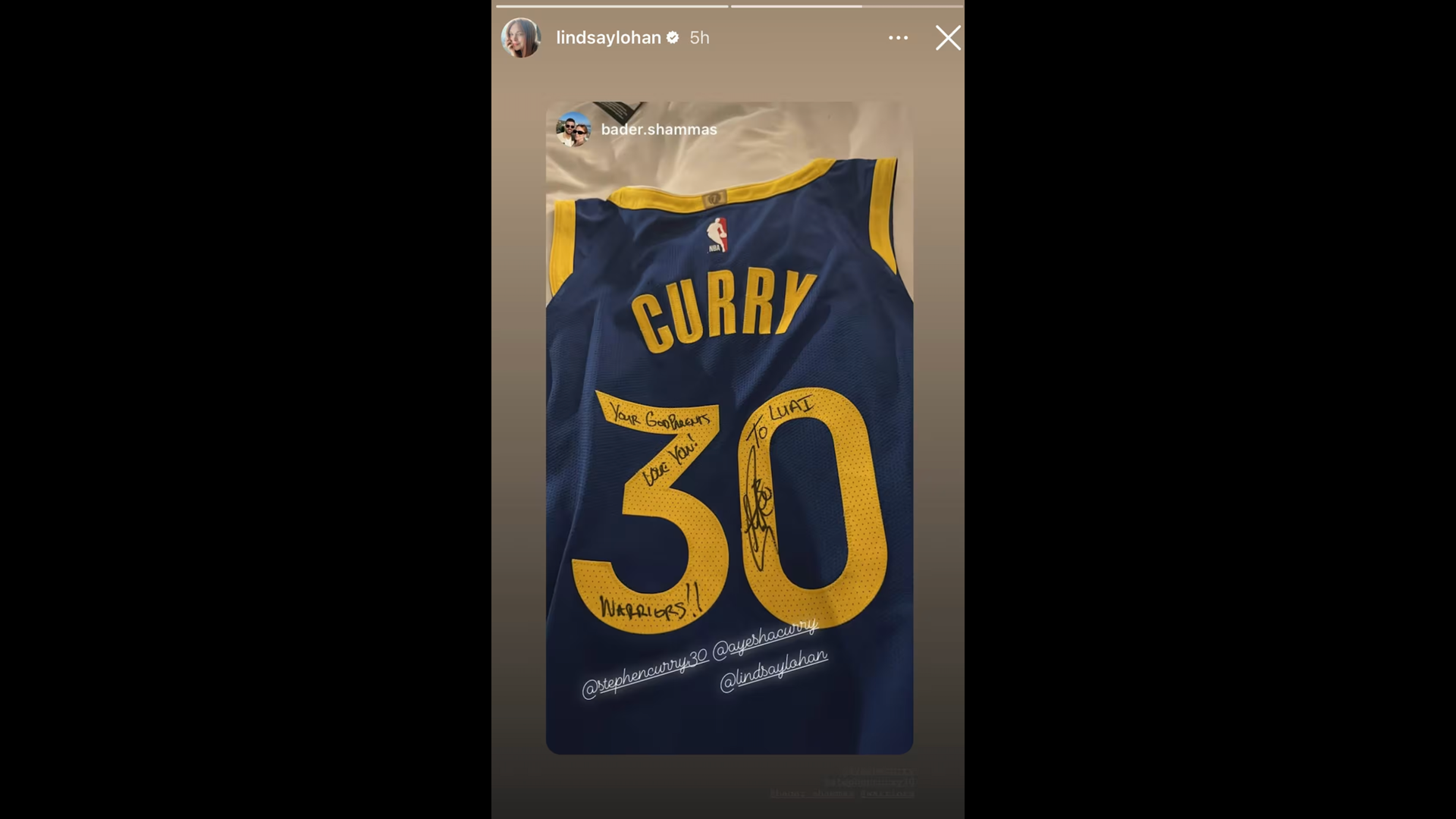 Steph Curry Reveals He’s the Godfather of Lindsay Lohan’s Son Luai ...