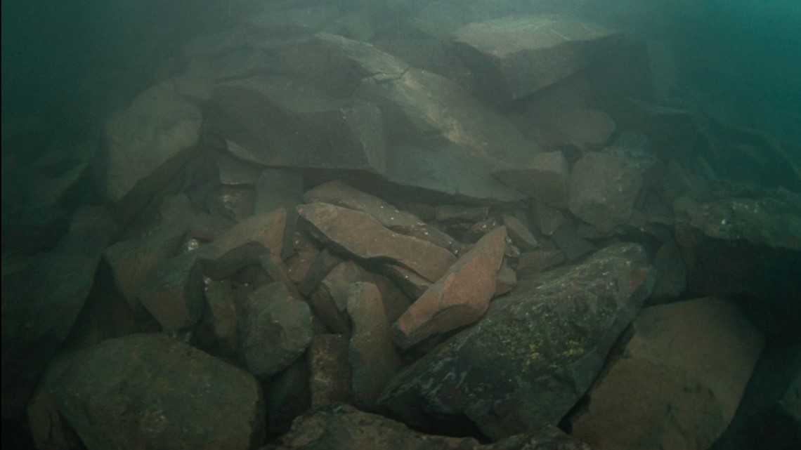 Christian Dalbec photos show underwater Lake Superior 'sea stack ...