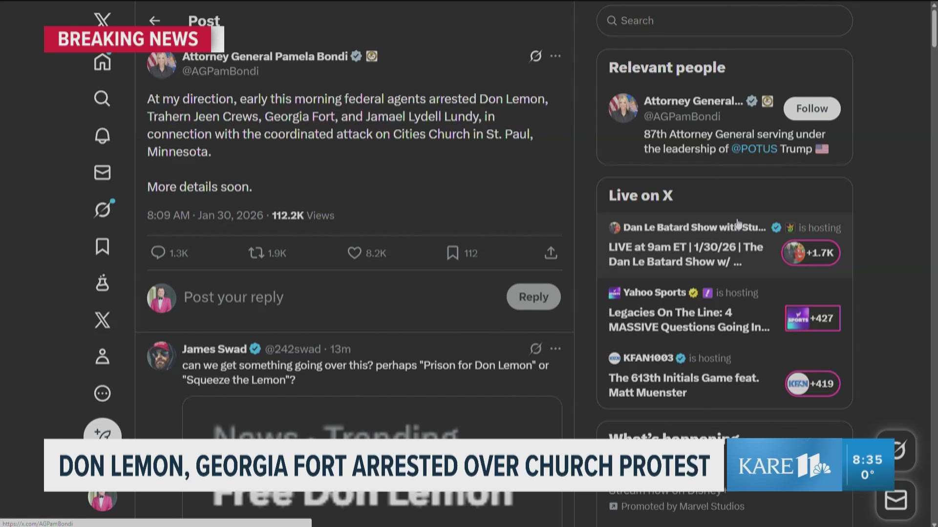 Journalists Don Lemon, Georgia Fort arrested in connection with St ...
