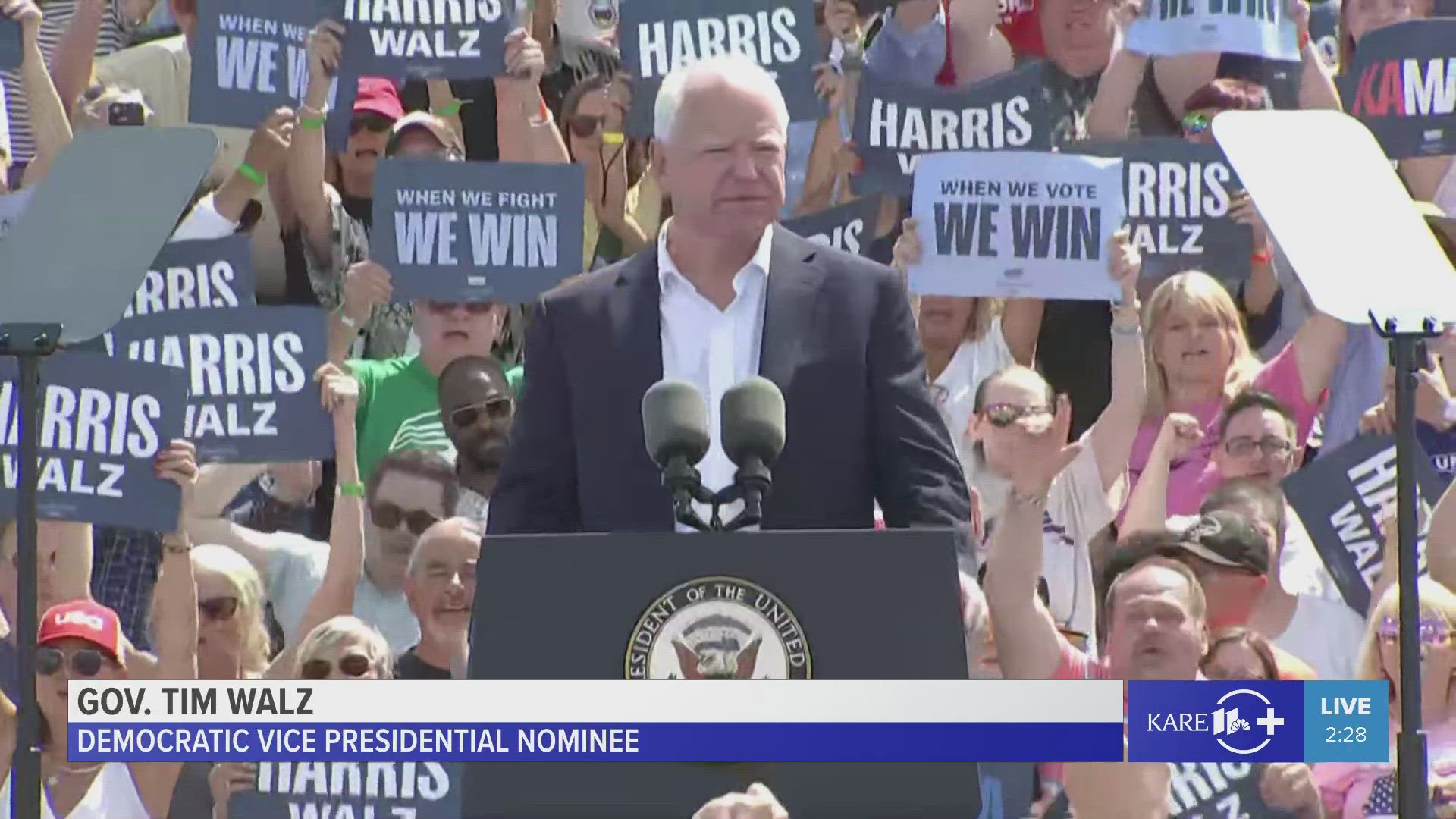 Walz speaks during rally in Eau Claire | kare11.com