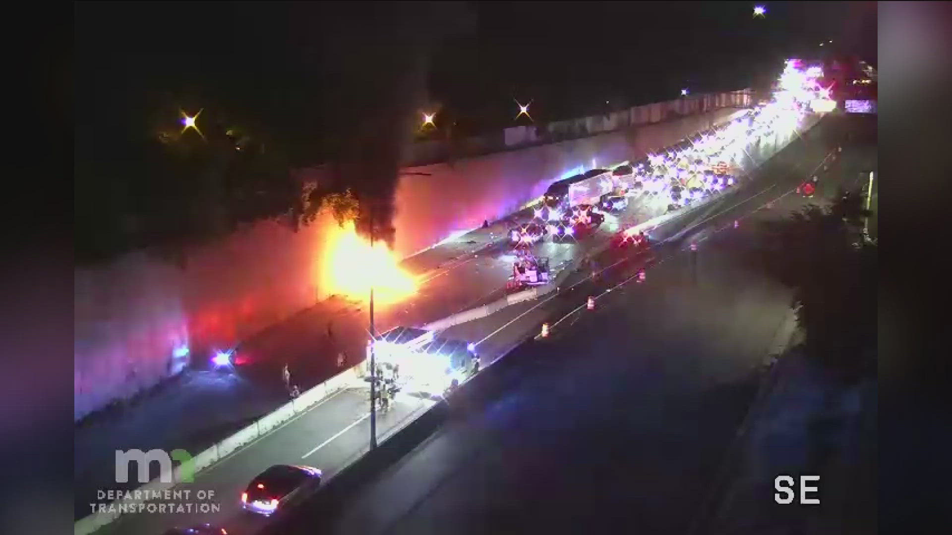 Car fire erupts on I-94 after multiple cars crash | kare11.com