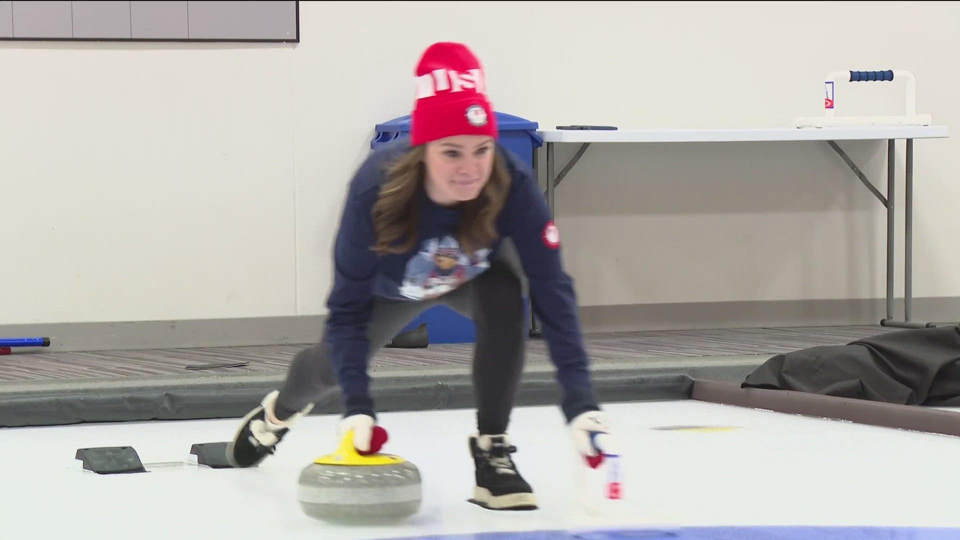 KARE 11 Sunrise anchors learn to throw a stone in curling | kare11.com