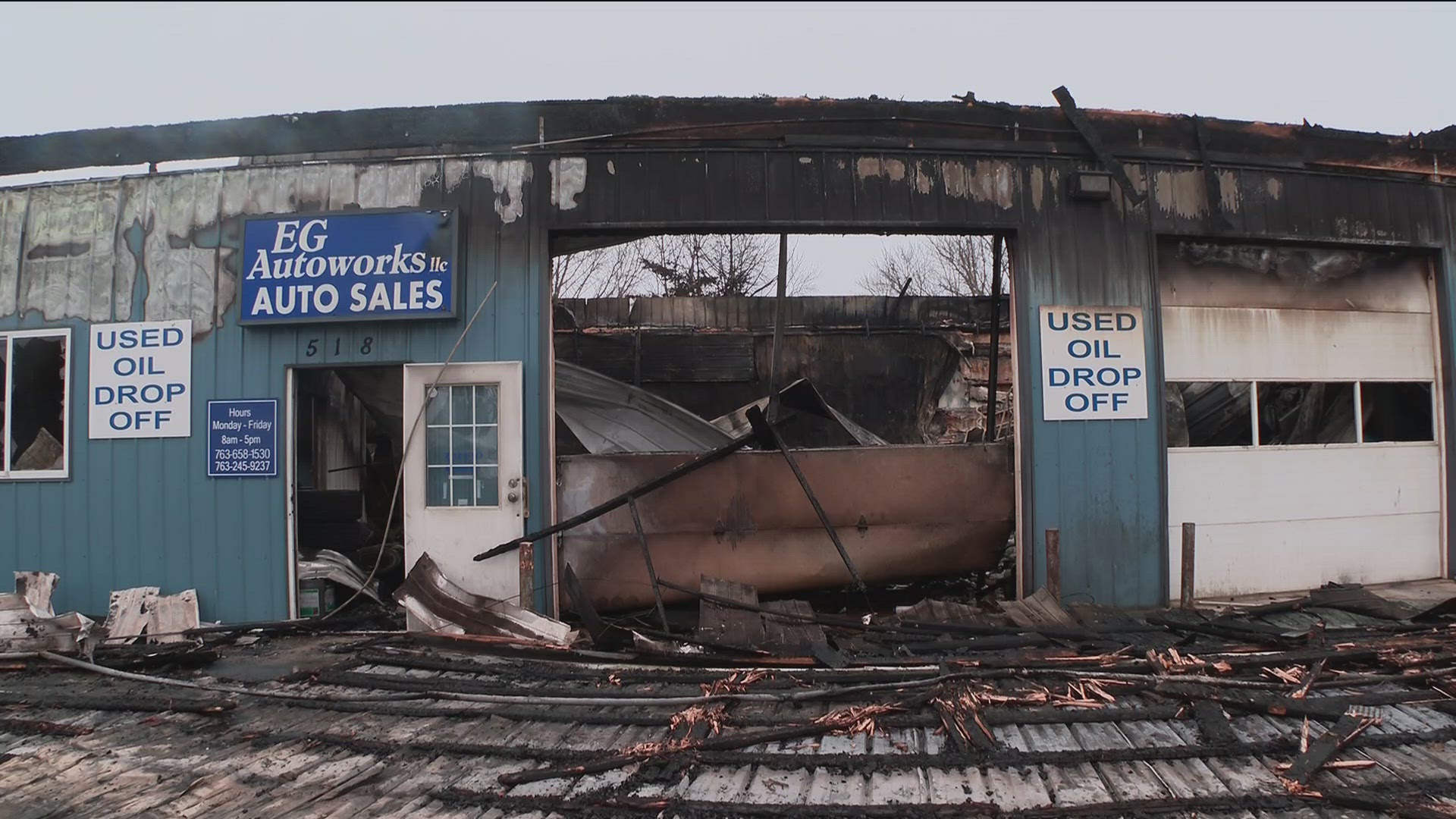 Fire destroys autobody shop in Waverly on Christmas Day | kare11.com