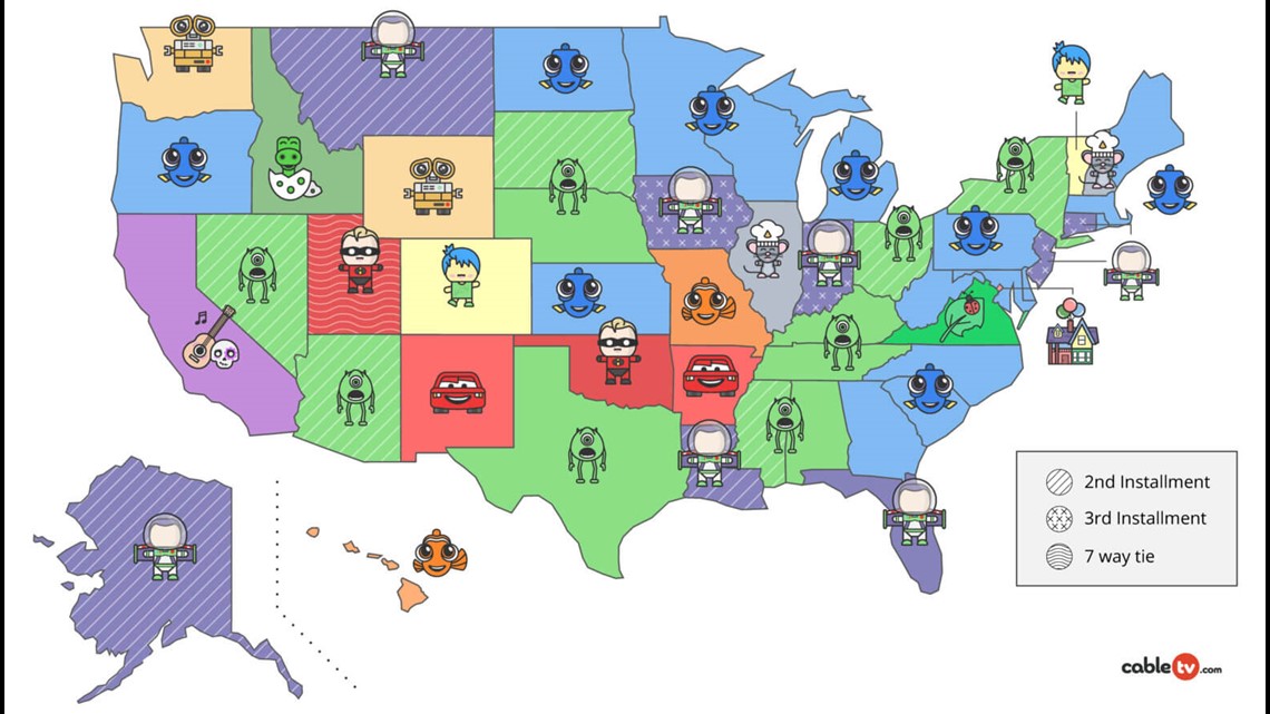 Here is each state's favorite Pixar movie | kare11.com
