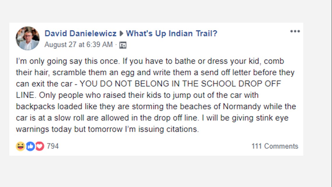 'I'm only going to say this once': Post about school drop-off etiquette ...
