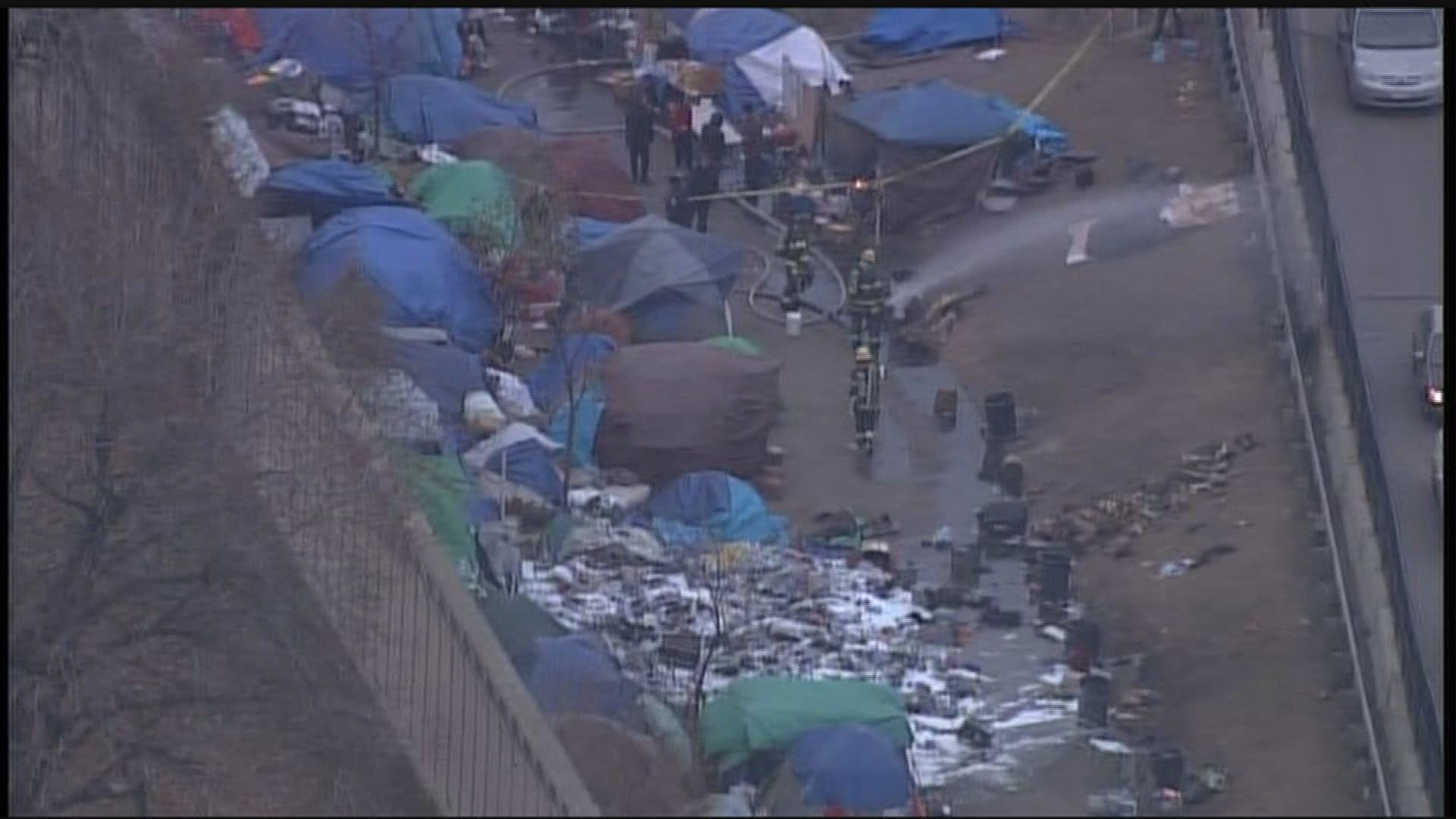 Fire destroys multiple tents at Mpls. homeless encampment | kare11.com