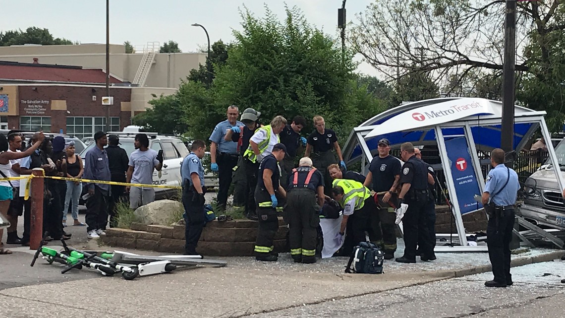 6 injured after van crashes into Minneapolis bus stop | kare11.com