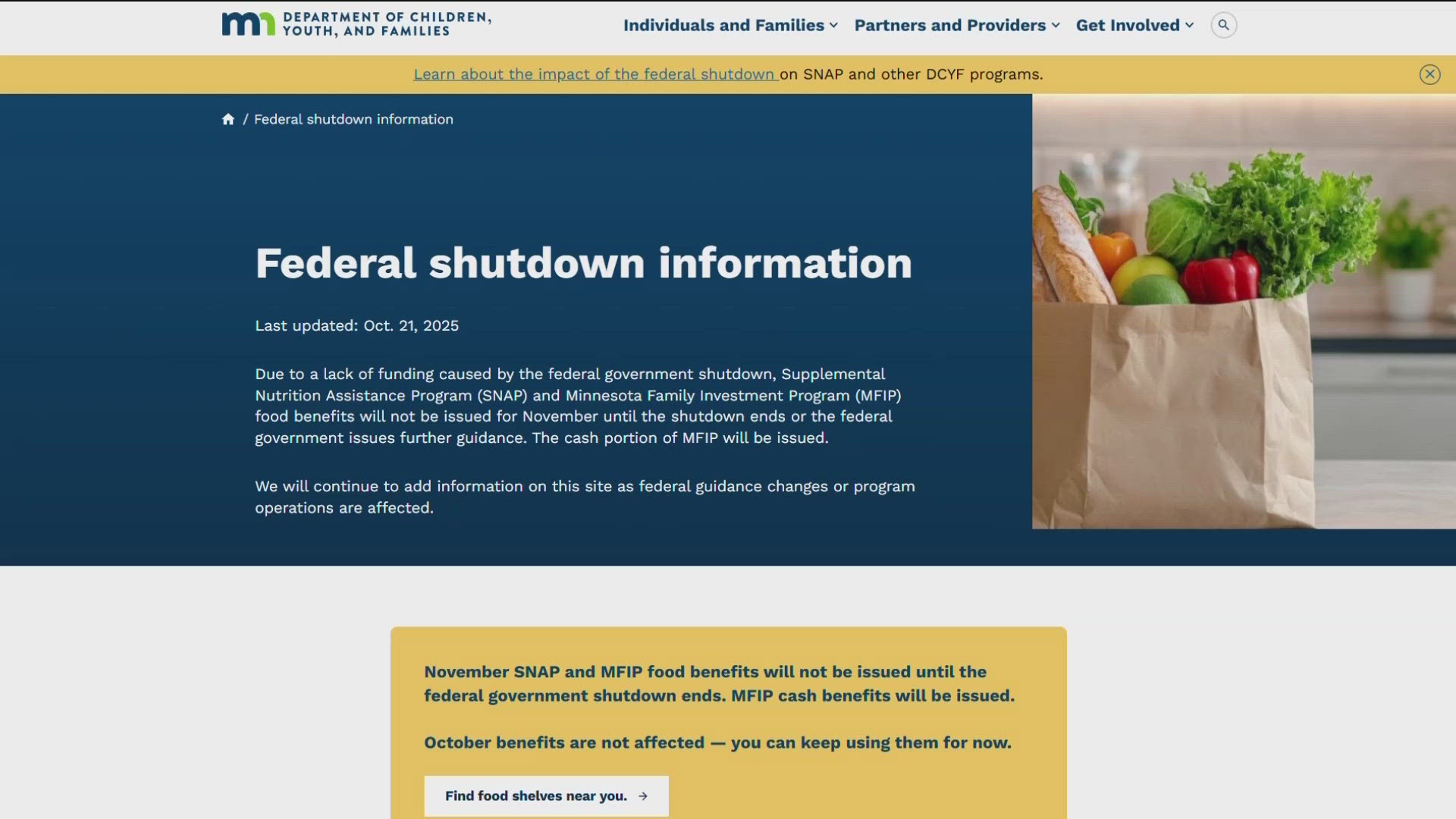 No SNAP benefits will be sent in November | kare11.com