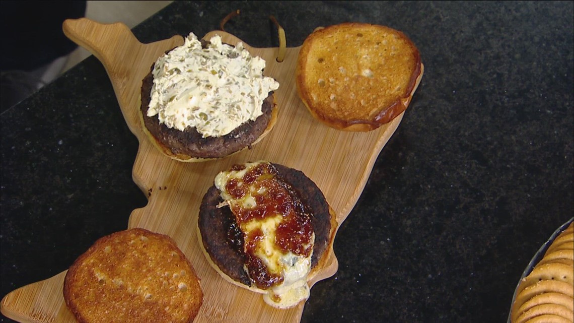 Chef Dodge's Olive Cream Cheese Burger recipe | kare11.com