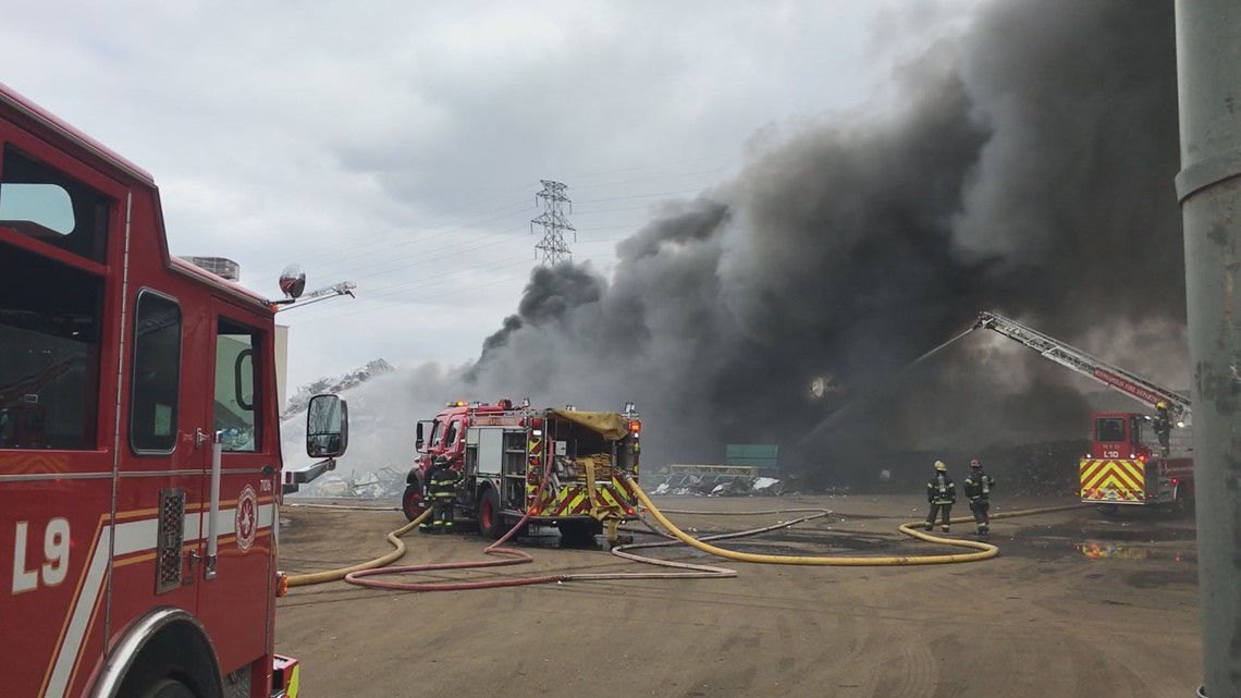 Scrap fire at Northern Metals fills skyline with smoke | kare11.com