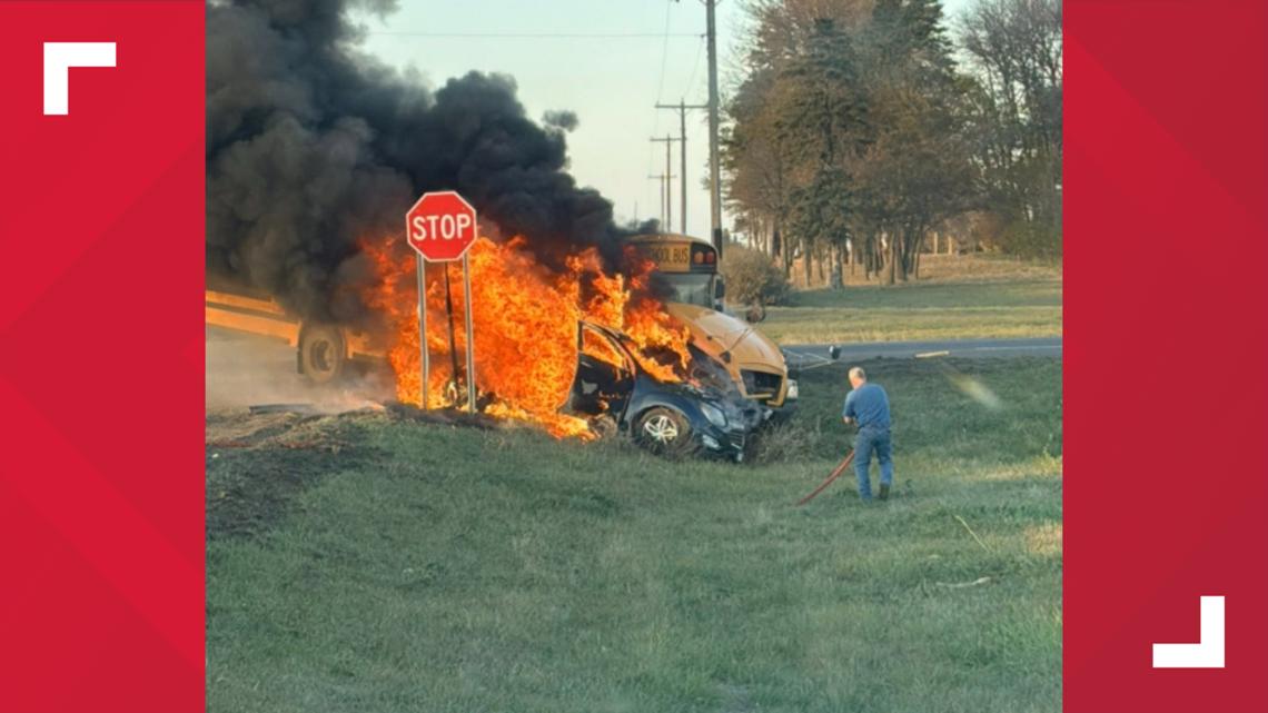 No children hurt in fiery school bus crash - MinnMix