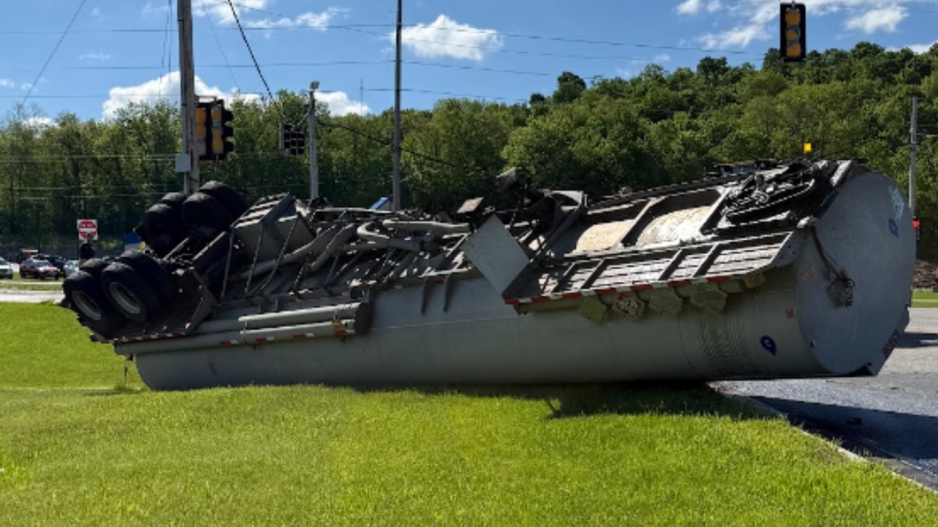 Fuel spills into waterway after semi tips over in southern MN | kare11.com