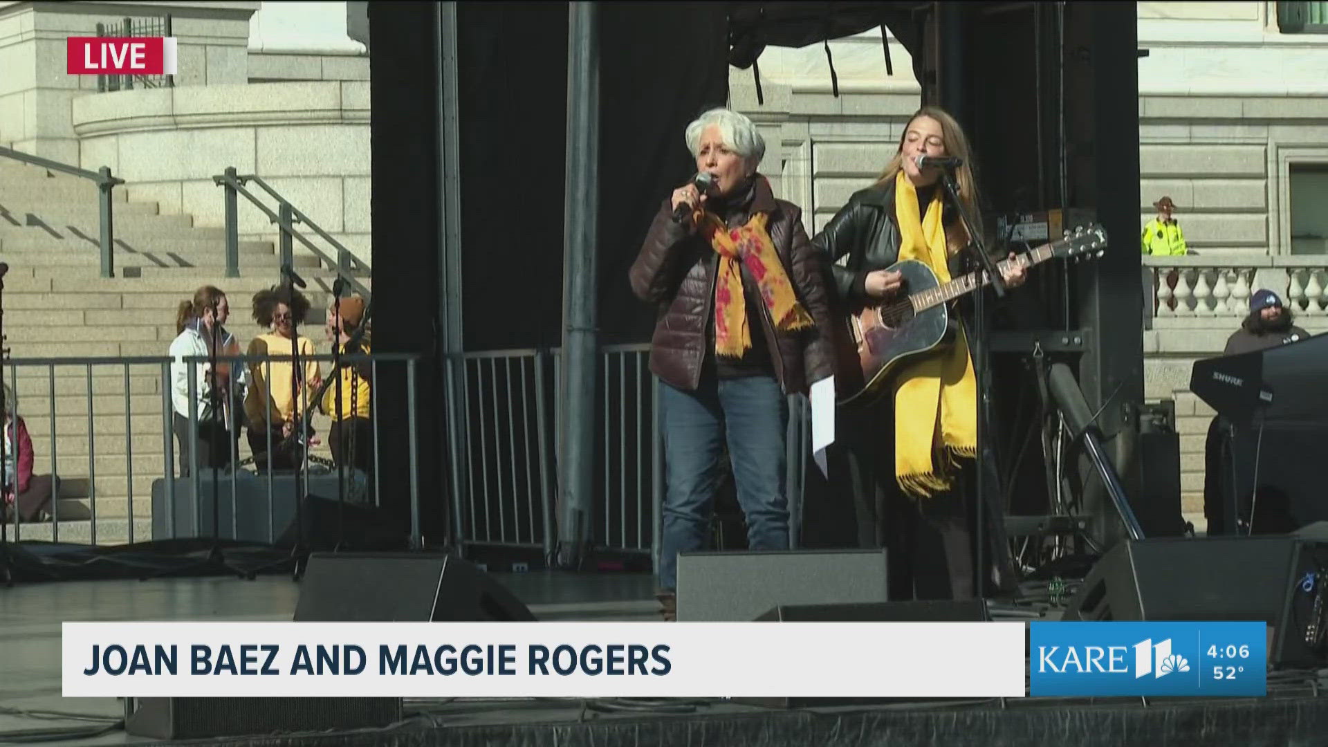 Live at the Minnesota Capitol: Joan Baez and Maggie Rogers perform at ...