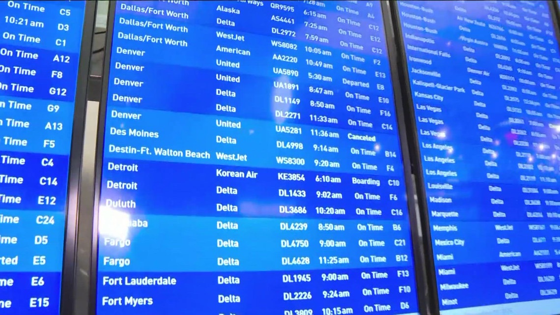 Flight cancellations begin, triggering disruptions at MSP Airport ...