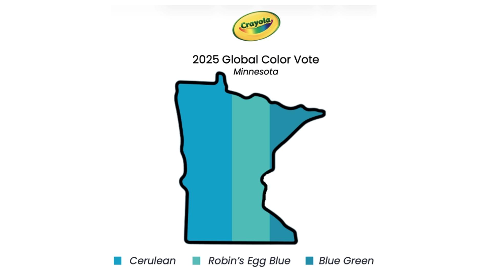 Crayola reveals Minnesota's top 3 colors in global vote | kare11.com