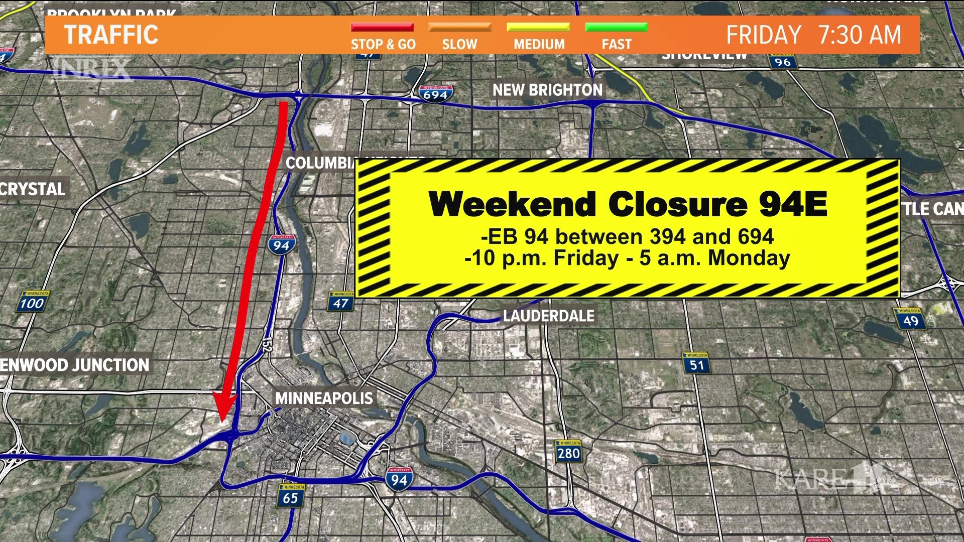 (-94, I-35W affected by road closures this weekend in Twin Cities ...