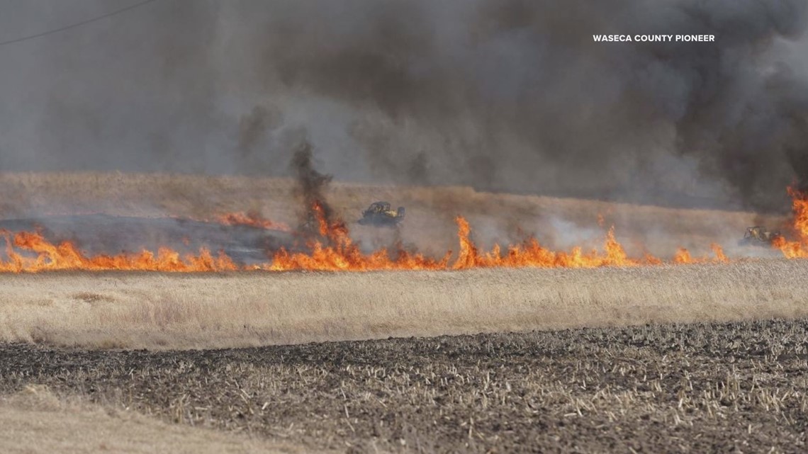 Fire danger high in MN after crews battled grass fire near Waseca ...