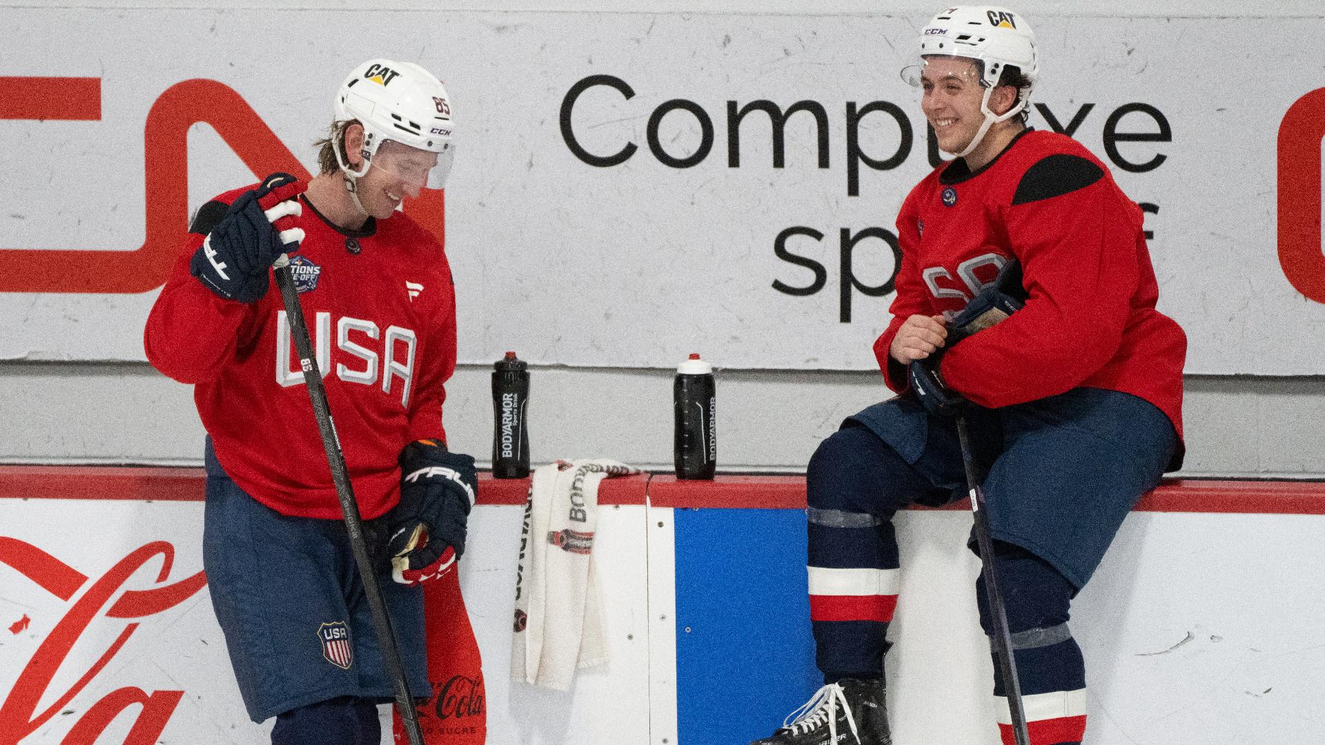 US duo of Brock Faber and Jake Sanderson together again at 4 Nations ...