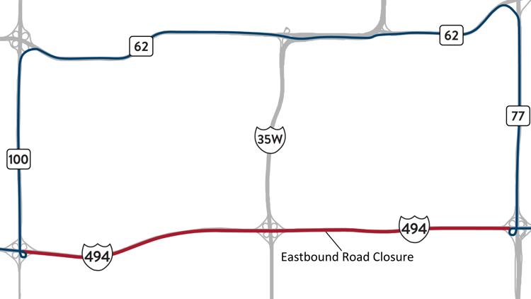 Major road closure on 494 in Bloomington begins Friday night | kare11.com
