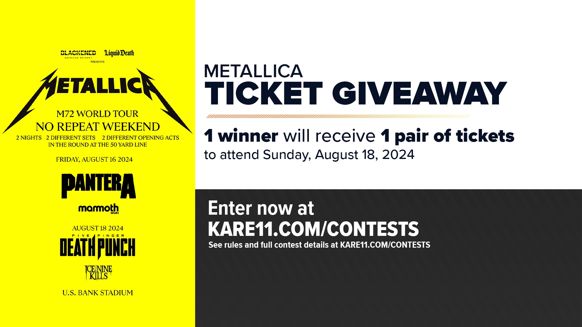 CONTEST: Win tickets to see Metallica in concert | kare11.com