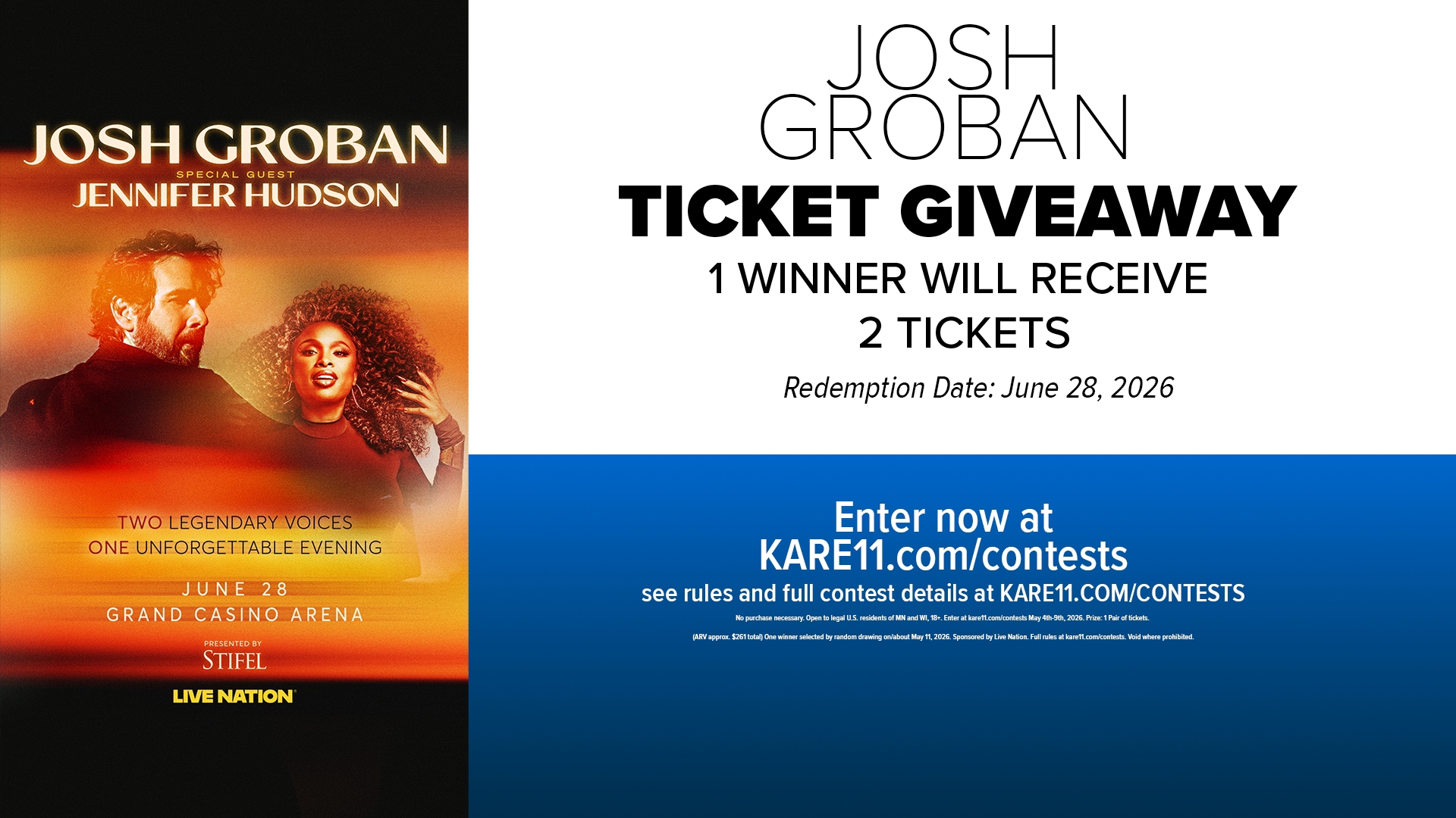 CONTEST ENDED: Josh Groban Ticket Giveaway | kare11.com