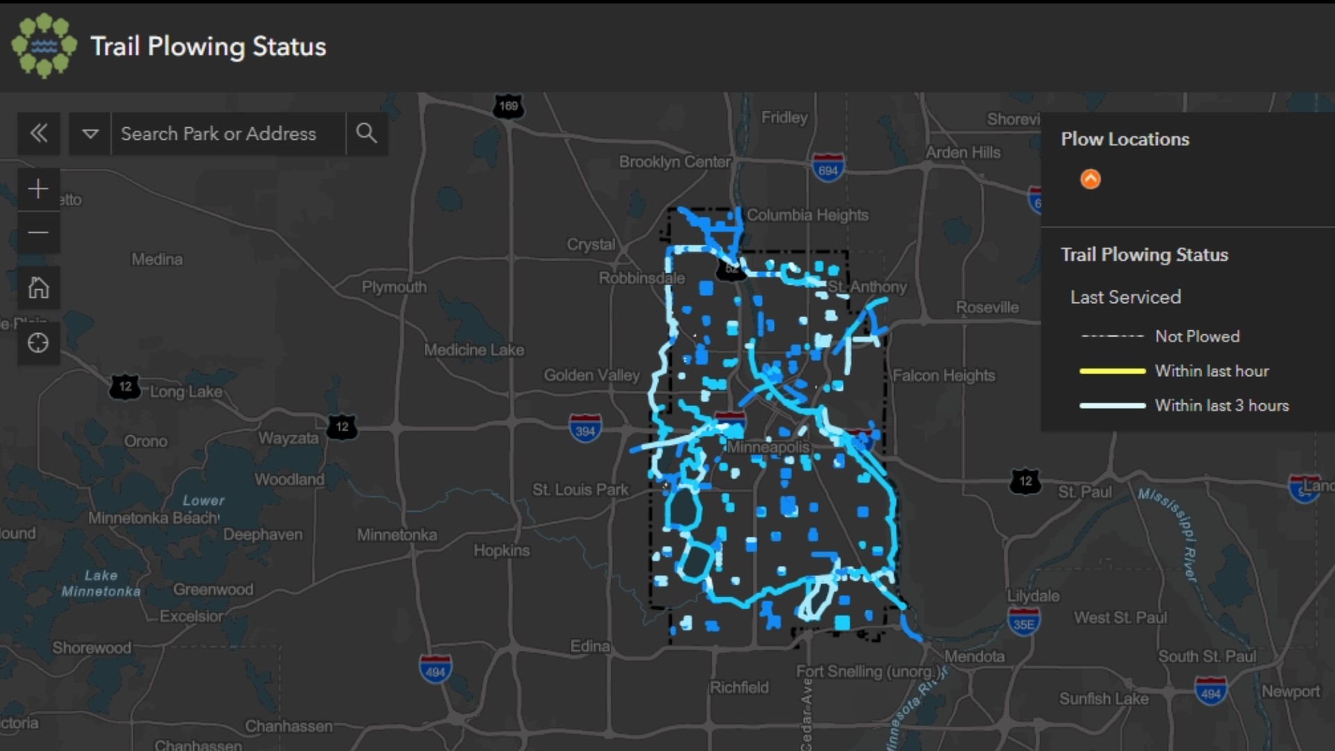 MPRB launches map to track plowed park trails, sidewalks | kare11.com