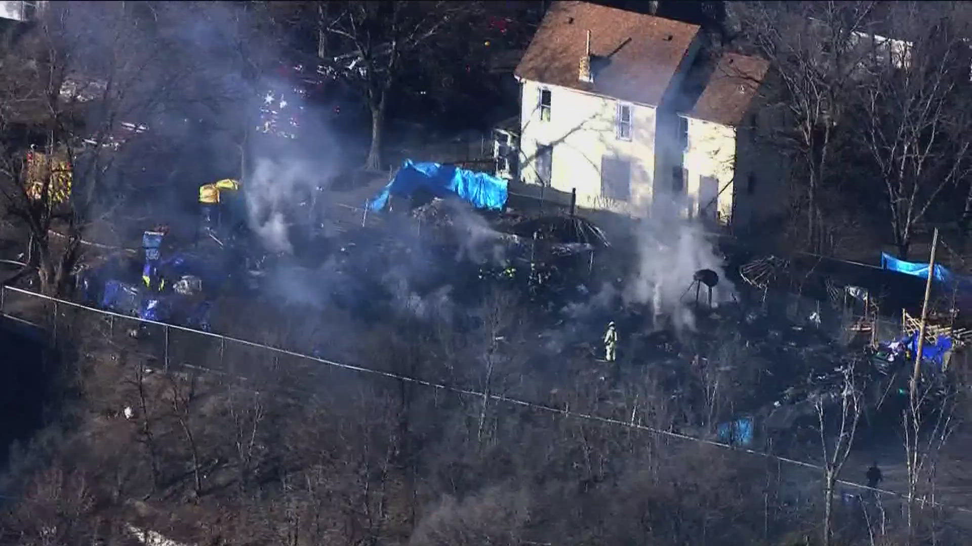 Fire crews respond to fire at encampment in south Minneapolis | kare11.com