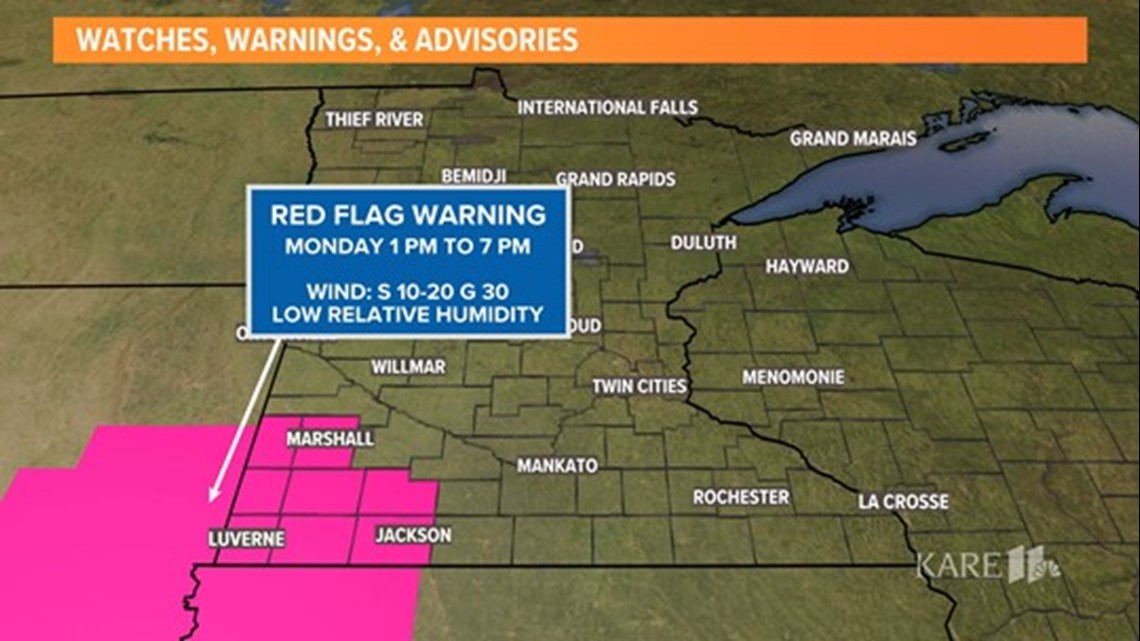 NWS issues Red Flag Warning for counties in SW Minnesota | kare11.com