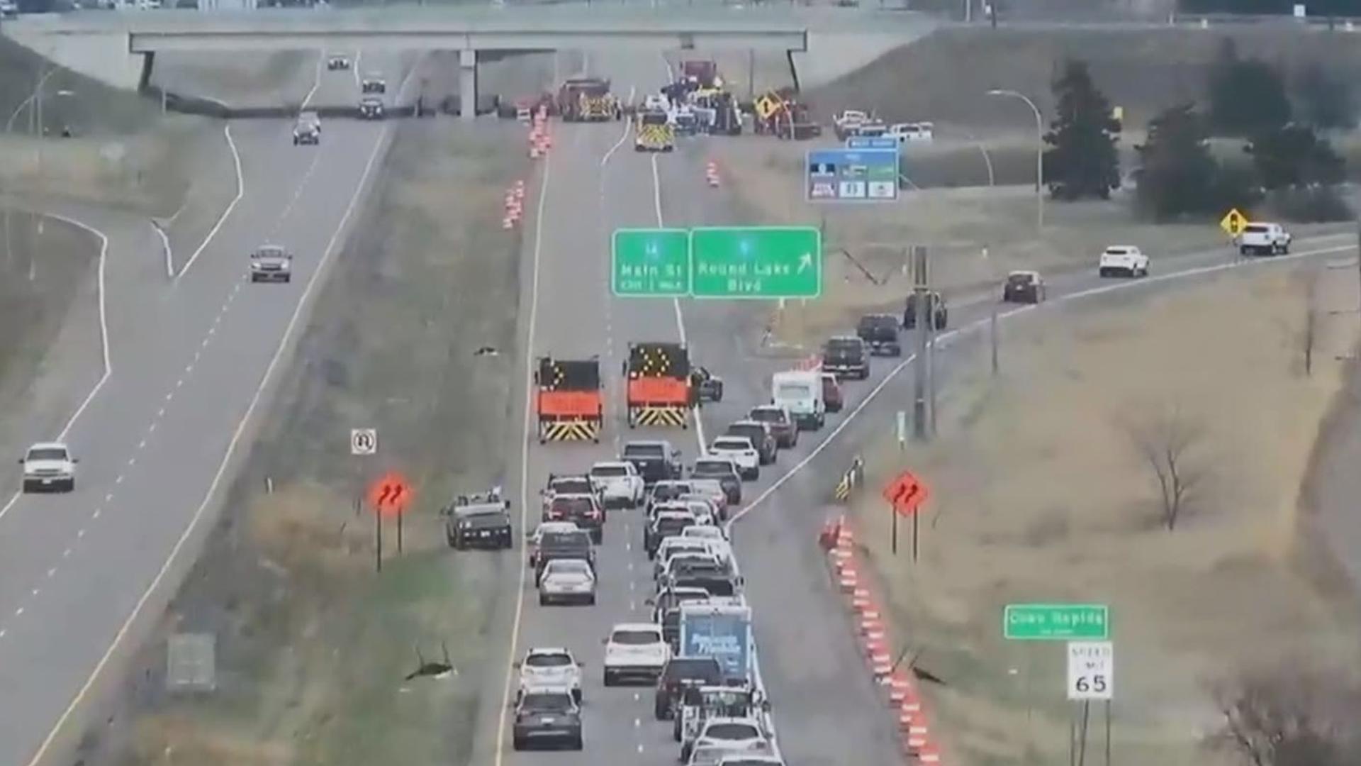 Semi truck hits bridge, closes Highway 10 in Coon Rapids | kare11.com