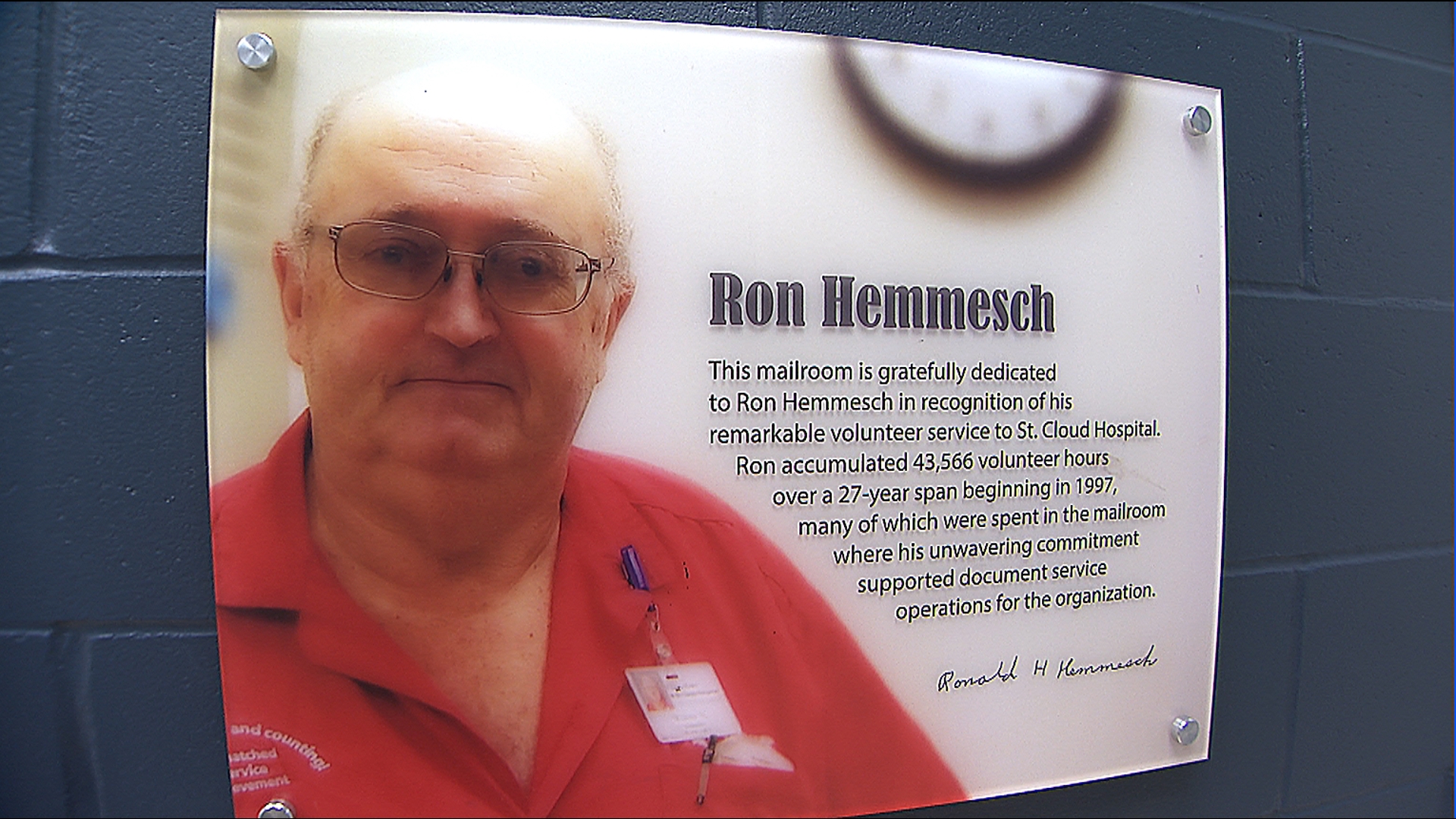 St. Cloud Hospital names mailroom for volunteer with thousands of hours ...