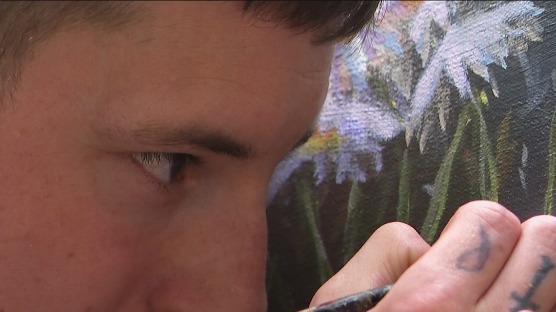 'If a blind guy can do it, maybe you can': Saint Paul artist paints ...