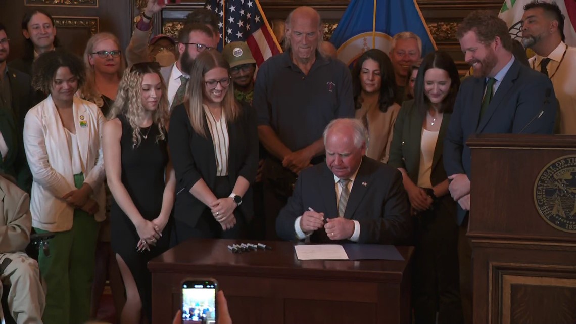 Governor Tim Walz signs legal cannabis bill into law Tuesday | kare11.com