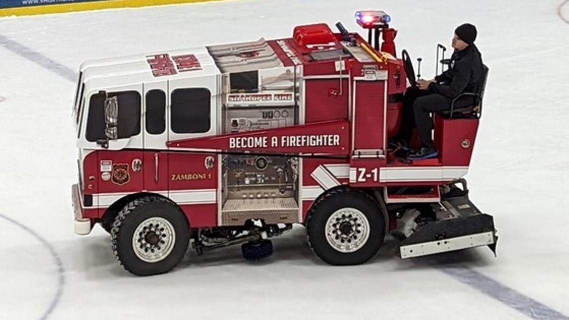 Shakopee's firetruck-themed Zamboni hopes to attract new recruits ...