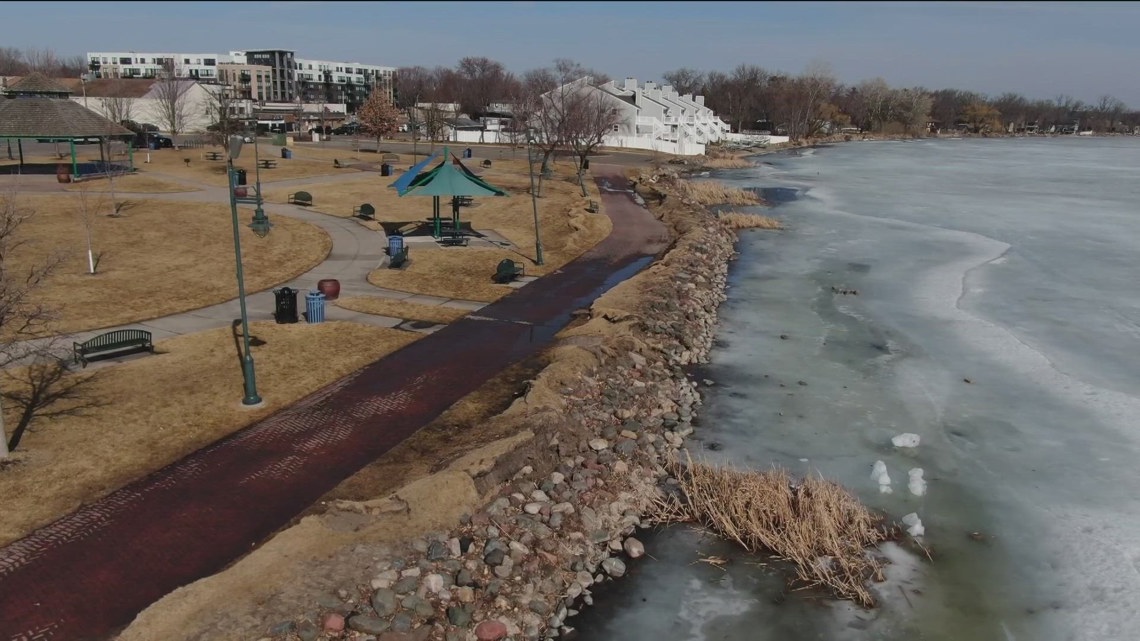 Destructive lake ice pushes shoreline back in Forest Lake | kare11.com