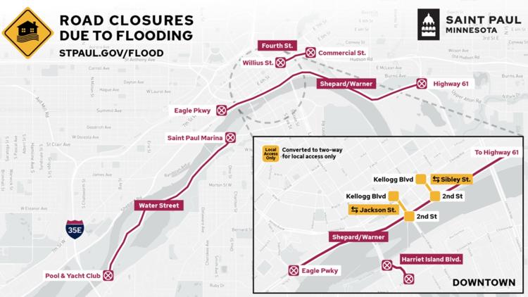 St. Paul closes roads by Mississippi River | kare11.com