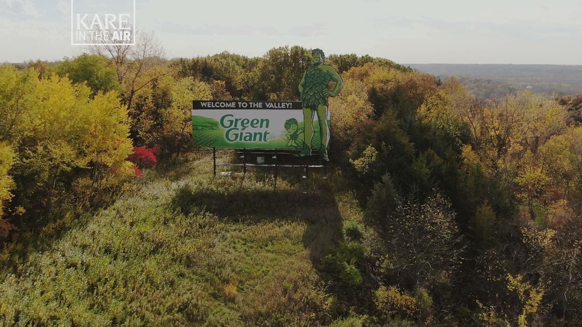KARE in the Air: Jolly Green Giant sign near Le Sueur | kare11.com