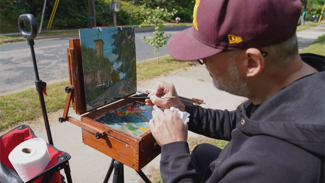 Artist Kickliy paints to benefit Annunciation shooting victims | kare11.com