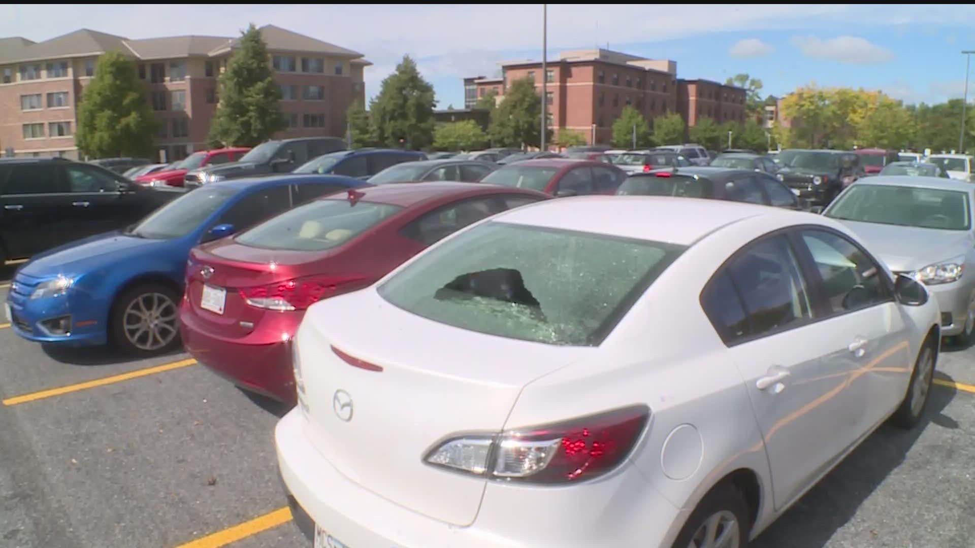 Dozens of vehicles damaged by hail on UW-River Falls campus | kare11.com