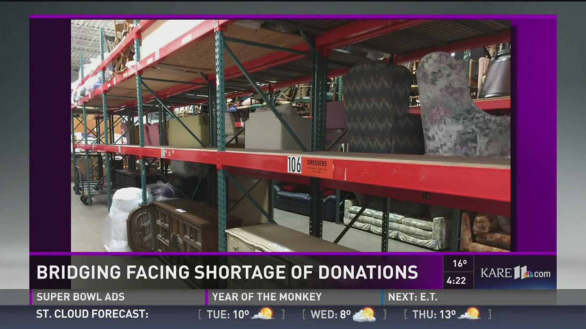 Twin Cities Bridging needs furniture and household donations | kare11.com